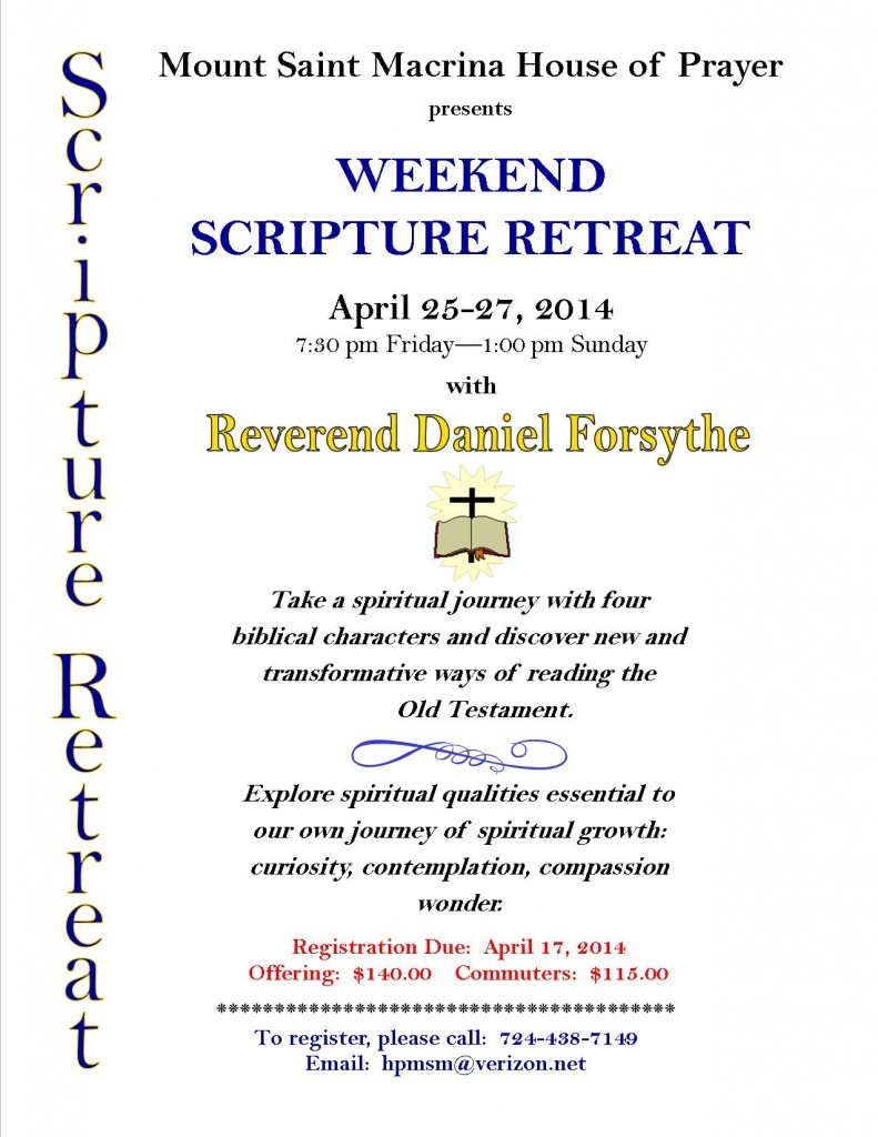 Register for the Weekend Scripture Retreat - Sisters of St. Basil